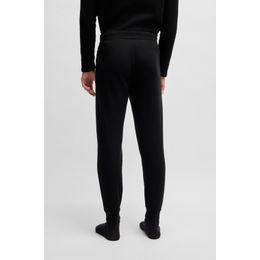 BOSS Herren Pyjamahose "Waffle Pants Cuf", Gr. Lschwarz, Jersey, Obermaterial: 60% Baumwolle, 40% Polyester, unifarben, Hosen