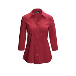 GOLDNER Damen Hemdbluse "Stretchbequeme Bluse mit Baumwolle", rot, Gr. 46, Obermaterial: 65% Baumwolle CO. 31% Polyamid PA. 4% Elasthan EL., Blusen