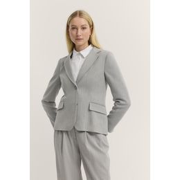 Bugatti Damen Kurzblazer, grau, Gr. 48, unifarben, 63% Polyester, 34% Viskose, 3% Elasthan, Blazer, mit Streifen