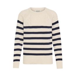 oxmo Damen Strickfleece-Pullover "Strickpullover OXSanva", blau, Gr. L, Obermaterial: 70% Baumwolle CO recyc.. 30% Polyester Pol. recyc.., Pullover
