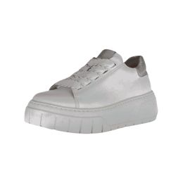 Gabor Damen Sneaker "Gabor Sneaker Leder", Gr. 42, silber, Leder, Schuhe