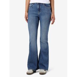 Noisy may Damen Bootcut-Jeans "NMKAREEN HW FLARE LEG JEANS AZ436MB NOOS", blau, Gr. 28, unifarben, Denim/Jeans, Obermaterial: 99% Baumwolle, 1%