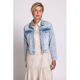 Zhrill Damen Jeansjacke "ZHNISSA", blau, Gr. L, unifarben, Denim/Jeans, Obermaterial: 99% Baumwolle, 1% Elasthan, Jacken, Langarm, kurz geschnitten