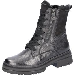 Waldl&auml;ufer WALDL&Auml;UFER Damen Winterstiefelette "H-AMARA", Gr. 4, schwarz, Nappaleder, Nubukleder, unifarben, Schuhe, Winterboots, Warmfutter, bequeme Weite H (=