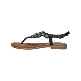 Lazamani Damen Zehentrenner "Lazamani Zehensteg Leder", Gr. 36, schwarz, Leder, Schuhe