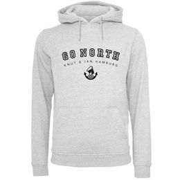 F4NT4STIC Herren Kapuzenpullover "Go North", grau, Gr. XL, Obermaterial: 65% Baumwolle, 35% Polyester, Pullover, Print