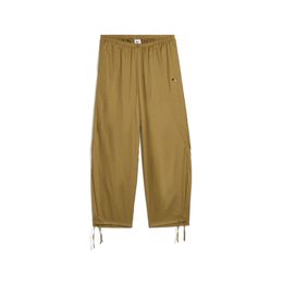 Sporthose Puma "DARE TO Gewebte Hose Damen", Damen, Gr. L, Normalgrößen, honey butter braun, Obermaterial: 100% Nylon; Futter Oberteil: 100% Polyester; Seitentasche – Oben: 100% Polyester, unifarben, oversize, Hosen Sporthose