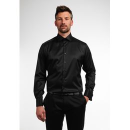 Eterna Herren Langarmhemd "MODERN FIT", schwarz, Gr. 44, Twill, 100% cotton, Hemden