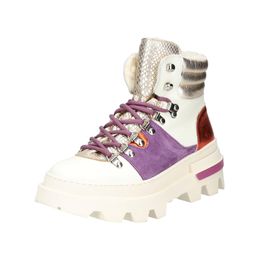 Lazamani Damen Schn&uuml;rstiefelette "Lazamani Stiefelette Leder", Gr. 39, lila, Leder, Schuhe