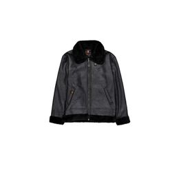 Herren Lederjacke "B-3 Faux Leather", schwarz, Gr. M, Alpha Industries, Obermaterial: 100% Polyester, Kunstfell: 100% Polyester, Jacken