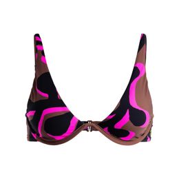Roxy Damen B&uuml;gel-Bikini-Top "ROWLEY x Roxy", braun, Gr. XS, Obermaterial: 85% Nylon, 15% Elasthan;, Bikini-Oberteile