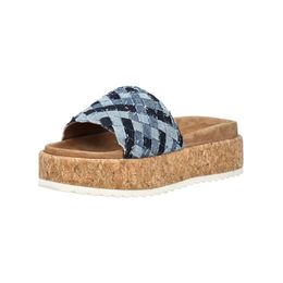 Lazamani Damen Pantolette "Lazamani Pantoletten Leder", Gr. 38, blau, Leder, Schuhe