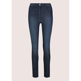 Madeleine Mode MADELEINE Damen Regular-fit-Jeans "Jeans Schlanke Five-Pocket-Jeans"blau, Gr. 38, Obermaterial: 74% Baumwolle CO. 22% Polyester PES. 4% Elasthan EL.,