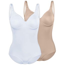 Sassa Mode SASSA Damen Body "2er Pack Body mit B&uuml;gel Basic Control", Gr. 95, wei&szlig;, Obermaterial: 83% Polyamid PA. 17% Elasthan EL., Bodys