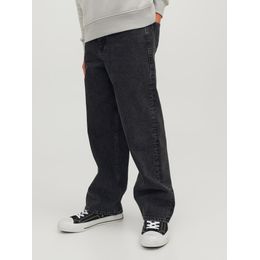 Jack & Jones Jungen Relax-fit-Jeans "JJIALEX bequem und einfach kombinierbar", schwarz, Gr. 146, JACK & JONES JUNIOR, Abriebeffekte, Denim/Jeans, Obermaterial: