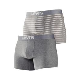 Levi's LEVI'S Herren Boxer, Gr. M, grau, Obermaterial: 95% Baumwolle, 5% Elasthan, bedruckt, gestreift, unifarben, Unterhosen, mit elastischem