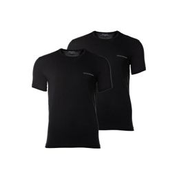 Emporio Armani Damen T-Shirt "T-Shirt CORE LOGOBAND 2er Pack", schwarz, Gr. M, Obermaterial: 95% Baumwolle CO. 5% Elasthan EL., Shirts