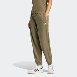 Damen Sporthose "W SL FT CF PT", gr&uuml;n, Gr. XL, adidas Sportswear, Obermaterial: 70% Baumwolle, 30% Polyester, Hosen, Locker geschnitten, hoher Bund,