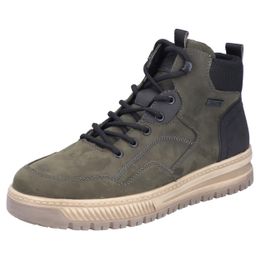 Rieker Herren Schn&uuml;rboots, Gr. 40, schwarz, Nubukleder, Textil, unifarben mit Farbeinsatz, Schuhe, Outdoorboots, Sneakerboots, TEX-Membran, mit