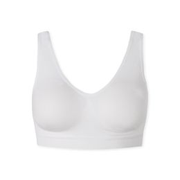Schiesser Damen Bustier "Classic Seamless", Gr. S, wei&szlig;, Microtouch, Obermaterial: 93% Polyamid, 7% Elasthan, Basic, BHs, mit herausnehmbaren Pads