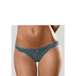 Lascana Damen String "Premium Dessous", Gr. 32, grün, Spitze, Obermaterial: 90% Polyamid, 10% Elasthan, Unterhosen, aus zarter Spitze mit feiner