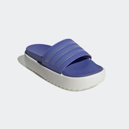 Damen Badesandale "PLATFORM ADILETTE", adidas Sportswear, Gr. 42, blau, Synthetik, Schuhe
