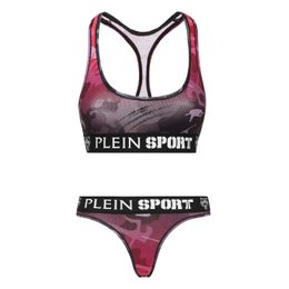 Plein Sport Damen Set: Soft-BH "Camouflage", Gr. XS, rosa, Obermaterial: 95% Baumwolle, 5% Elasthan, BH-Sets