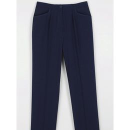 COME ON Damen B&uuml;gelfaltenhose, blau, Gr. 80, unifarben, 65% Polyester, 32% Viskose, 3% Elasthan, Hosen