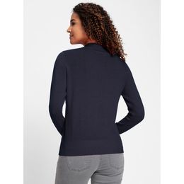 Casual Looks Damen Stehkragenpullover "Pullover", blau, Gr. 40, unifarben, 100% Baumwolle, Pullover