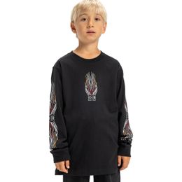 DC Shoes Jungen Langarmshirt "Burnt Out", schwarz, Gr. 14, 75% Baumwolle, 25% Baumwolle, Shirts