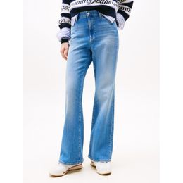 Tommy Jeans Damen Bootcut-Jeans "BELLA HGH FLR DI5133", blau, Gr. 25, unifarben, Denim/Jeans, Obermaterial: 98% Baumwolle, 2% Elasthan, Jeans, in