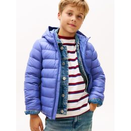 Tommy Hilfiger M&auml;dchen Steppjacke "U LIGHT DOWN HOODED JACKET"soft sapphire, Gr. 12, unifarben, Web, Obermaterial: 100% Polyamid, Jacken, Kinder bis