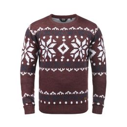 !Solid SOLID Herren Rundhalspullover "Rundhalspullover SDNorwig", rot, Gr. L, gemustert, Grobstrick, Obermaterial: 100% Polyacryl PAN., Pullover