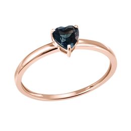 Firetti Damen Fingerring "Schmuck Geschenk Gold 375 Damenring Ring Beisteckring Herz", 56, Ros&eacute;gold 375, 1,6mmros&eacute;goldfarben, dunkelblau, Ros&eacute;gold