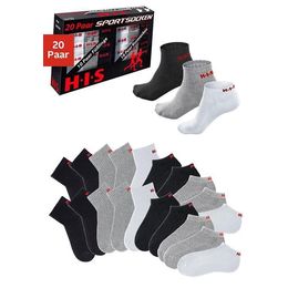 H.I.S. H.I.S Damen Kurzsocken "Sportsocken Tennissocken Damen Herren", Gr. 35, schwarz-wei&szlig;, Baumwolle, Baumwollmischung, Elasthan, Polyamid, Rippstruktur,