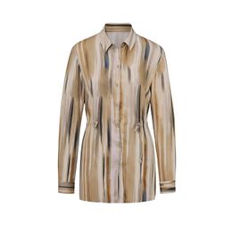 GOLDNER Damen Hemdbluse "Kurzgr&ouml;&szlig;e Longbluse mit Bindeg&uuml;rtel", beige, Gr. 23, Obermaterial: 100% Viskose CV., Blusen