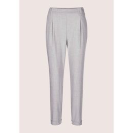 Madeleine Mode MADELEINE Damen Schlupfhose "Chinohose Elastische Bundfaltenhose, 7/8-L&auml;nge", grau, Modern, Gr. 18, Obermaterial: 64% Polyester PES. 32% Viskose CV.