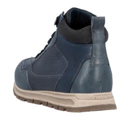 Rieker Herren Sneakerboots, Gr. 42, blau, Glattleder, Veloursleder, Schuhe, Schn&uuml;rboots, High Top Sneaker, Schn&uuml;rschuh mit Innenrei&szlig;verschluss