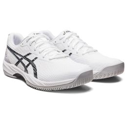 asics Herren Tennisschuh "GEL-GAME 9", Gr. 47, schwarz-weiß, Synthetik, Textil, mehrfarbig, Schuhe, Allcourtschuh