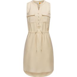 Ragwear Damen Blusenkleid "Roissin", beige, Gr. XL, Material: 80% Viskose, 20% Polyester, Kleider, stylisches Sommerkleid mit Bindeband