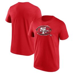 T-Shirt Fanatics "Fanatics T-Shirt San Francisco 49ers Worn Graphic", Damen, Gr. M, rot, 100% Baumwolle, Shirts T-Shirt