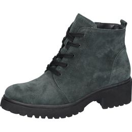 Waldläufer WALDLÄUFER Damen Schnürboots "H-LUISE", Gr. 6, grün, Veloursleder, unifarben, Schuhe, Stiefelette, Blockabsatz, in bequemer Schuhweite G (= weit)