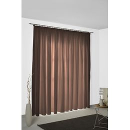 Vorhang WIRTH, B:135cm H:245cm, braun, Polyacryl, Polyester, Wohnzimmer, Gardinen, "Jasmin"