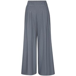 Lascana Damen Hosenrockgraublau, Gr. 36, unifarben, Web, Obermaterial: 80% Polyester, 18% Viskose, 2% Elasthan. Taschenbeutel: 100% Polyester, Röcke,