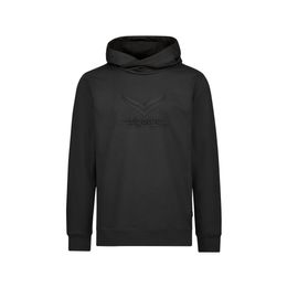 TRIGEMA Damen Kapuzensweatshirt "TRIGEMA Kapuzenpullover mit gro&szlig;em 3D-Motiv", schwarz, Gr. XL, 70% Baumwolle, 30% Polyester, Sweatshirts