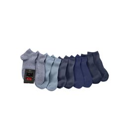 H.I.S. H.I.S Damen Kurzsocken, Gr. 35, blau, Baumwolle, Elasthan, Polyamid, unifarben, Socken, mit verst&auml;rkter Ferse und Spitze