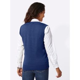 Casual Looks Damen Pullunder "Pullunder", blau, Gr. 36, unifarben, 50% Baumwolle, 50% Polyacryl, Pullover