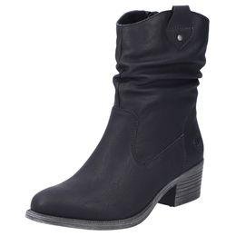 Rieker Damen Westernstiefelette, Gr. 41, schwarz, Lederimitat, Schuhe, Cowboyboots, slouchy Schaft, Blockabsatz, mit Innen-Rei&szlig;verschluss