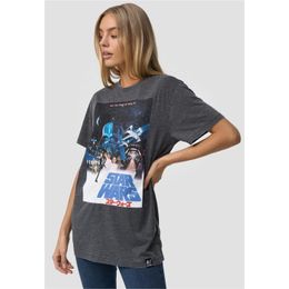Recovered Damen T-Shirt "Star Wars International Poster", schwarz, Gr. XL, bedruckt, 100% Baumwolle, Shirts, mit klassischem Rundhalsausschnitt