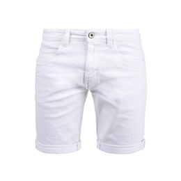 INDICODE Herren Jeansshorts "Jeansshorts IDQuentin", weiß, Basic, Gr. M, unifarben, Web, Obermaterial: 98% Baumwolle CO. 2% Elasthan EL., Jeans